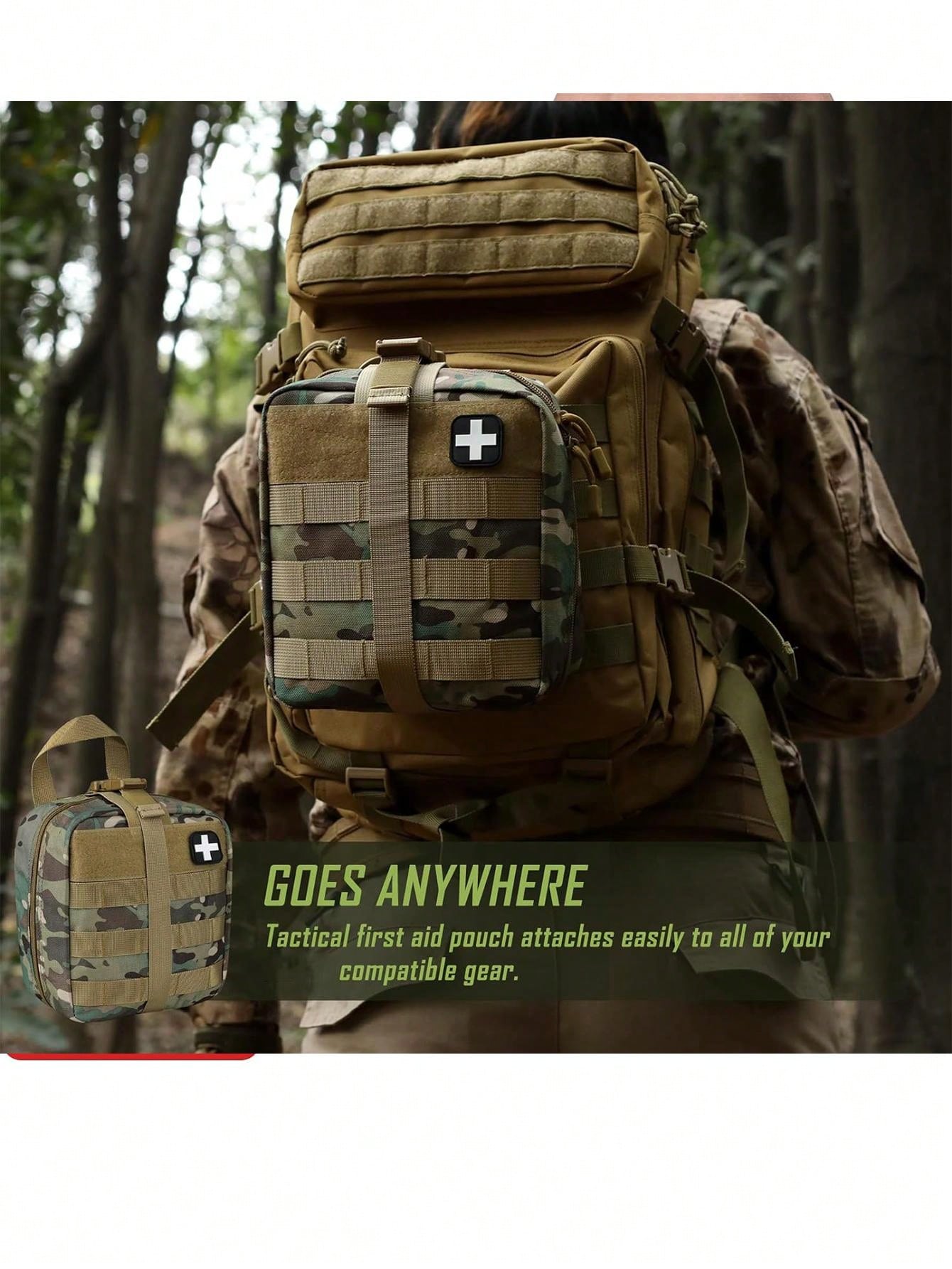 Olive Drab Outdoor First Aid Bag, Emergency Survival Kit With Rapid ...