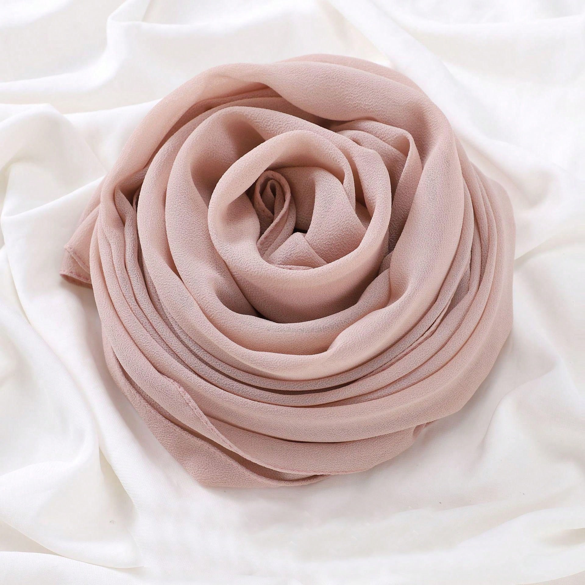 Fashionable Solid Color Headscarf, Sunscreen, Oversized Silk Scarf ...