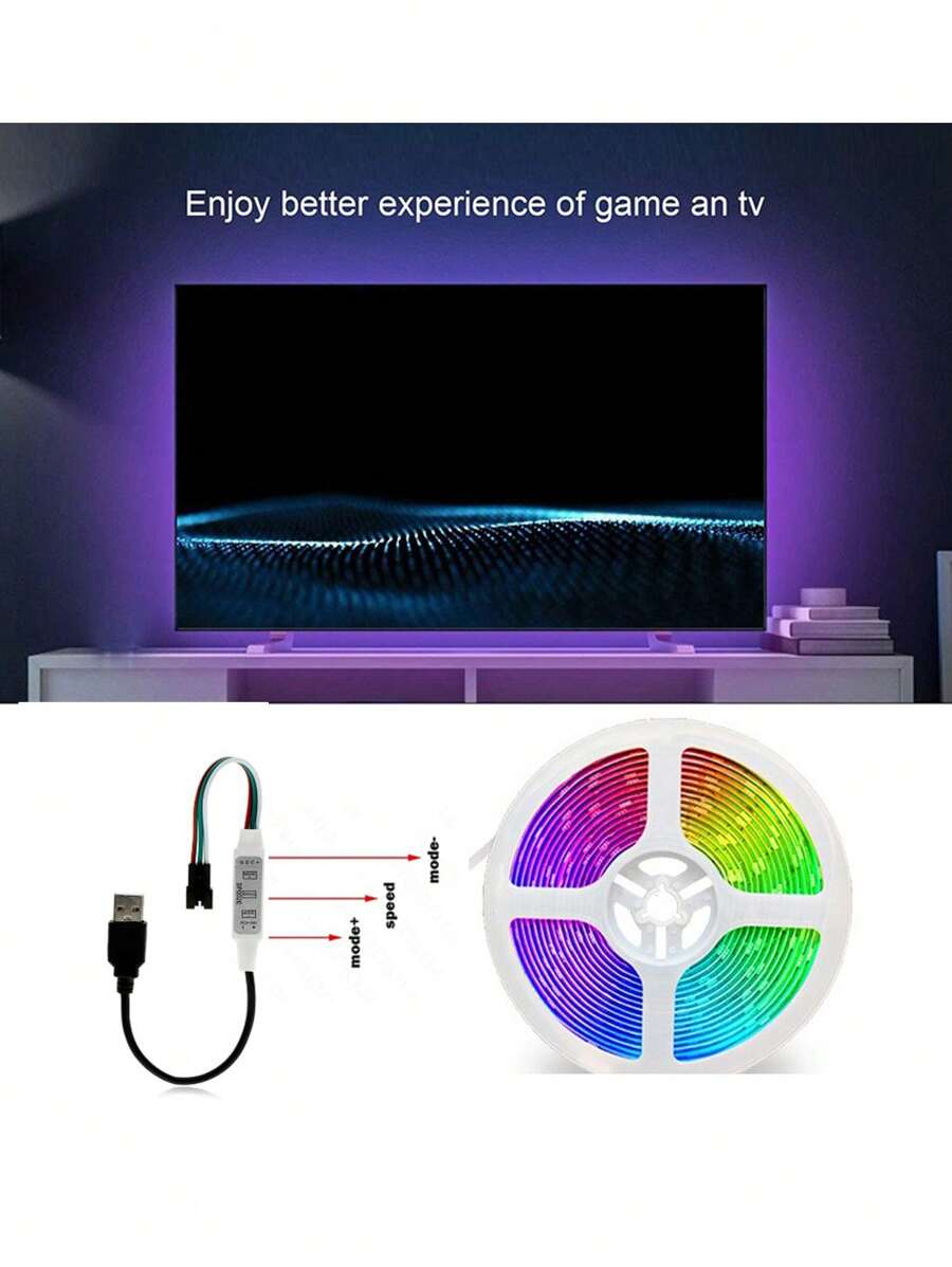 Lumière De Bande De Télévision Led 5050 Rgb Avec Contrôle D'application ...