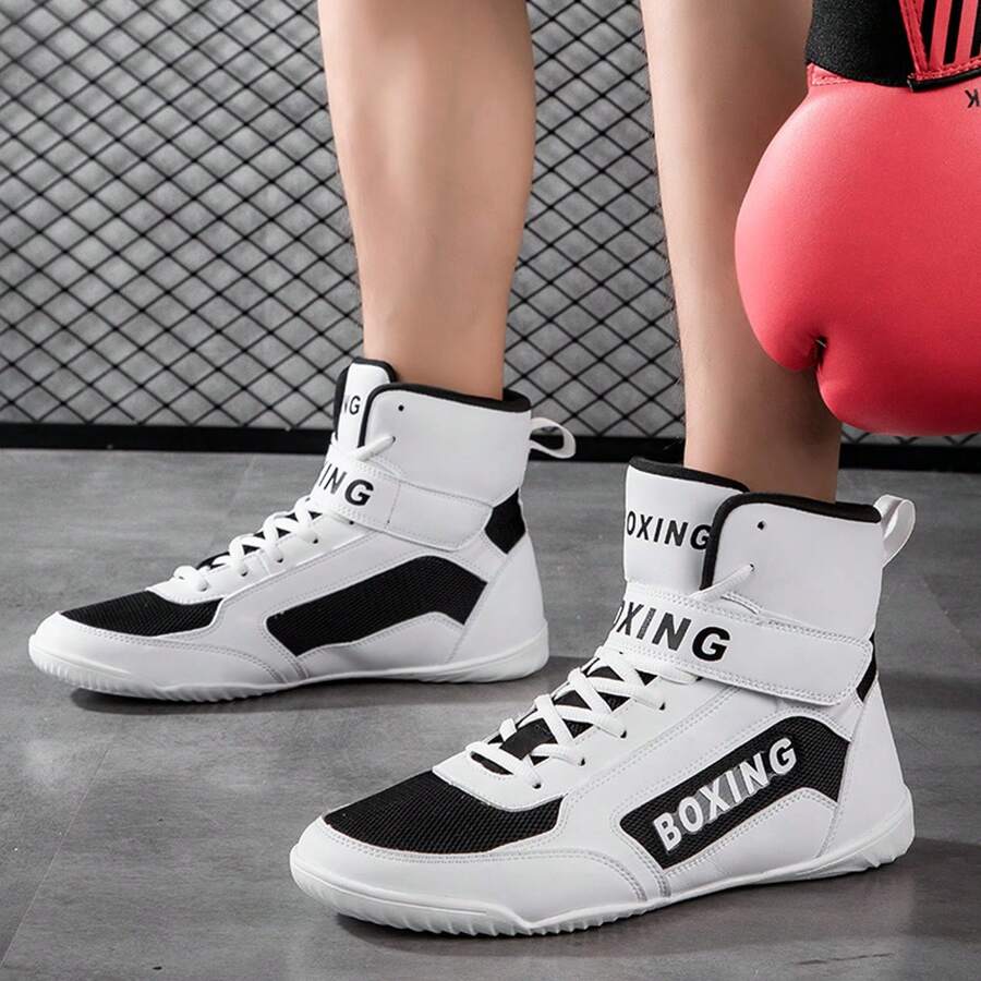 TOLLN Men's Professional Boxing Shoe High -Top Fight Shoe Fighting ...