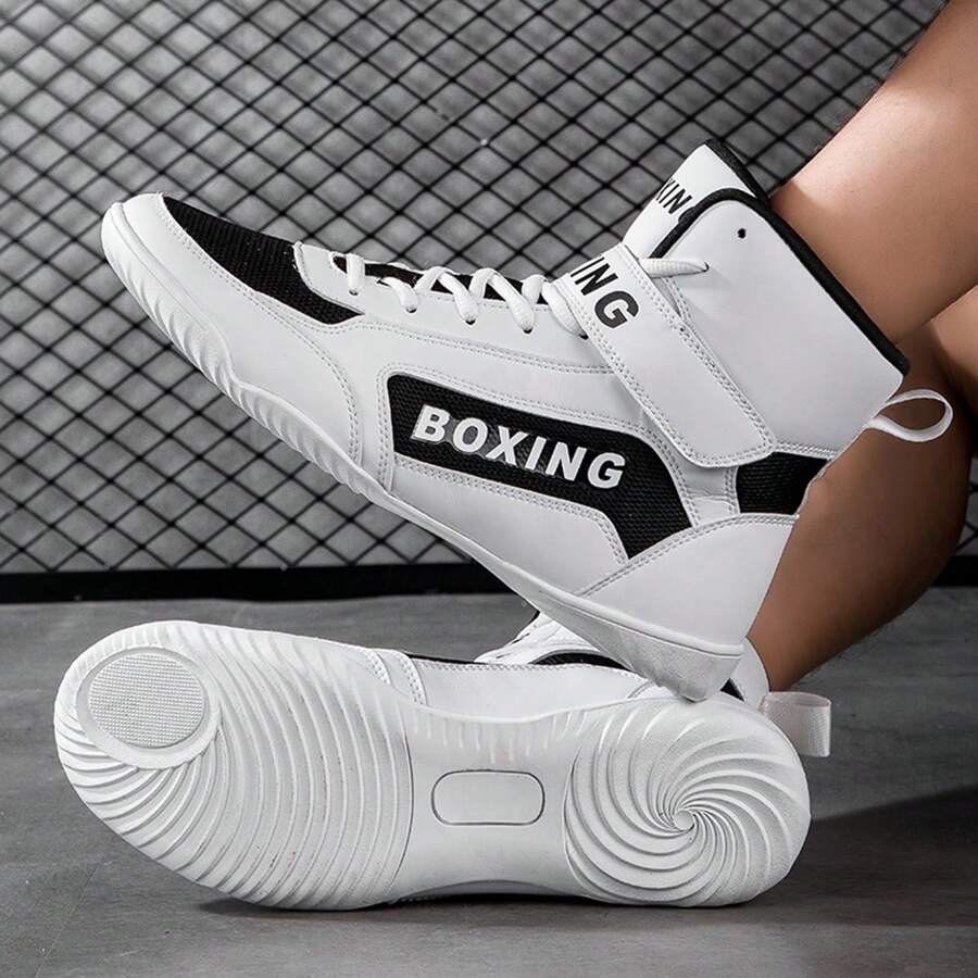 TOLLN Men's Professional Boxing Shoe High -Top Fight Shoe Fighting ...