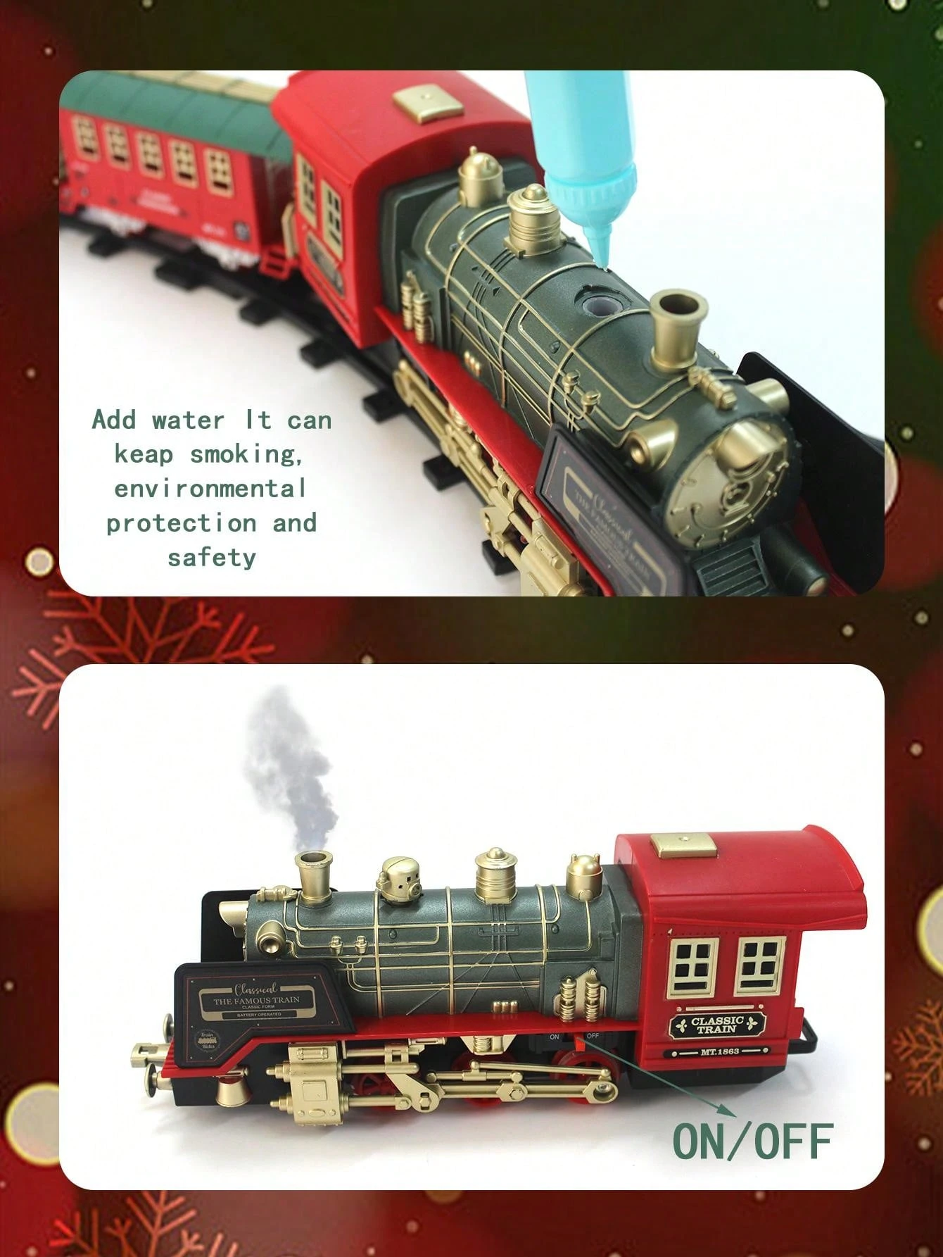 Smoking Train Set Electric Train Sets For Boys Toddlers Classical Train ...