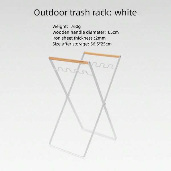 1pc White Outdoor/Indoor Foldable Garbage Rack For Kitchen & Other ...