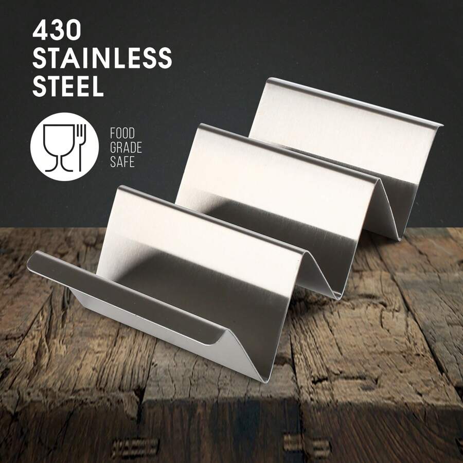 Taco Holder Stand with Handles, Set of 4, Stainless Steel Taco Rack ...