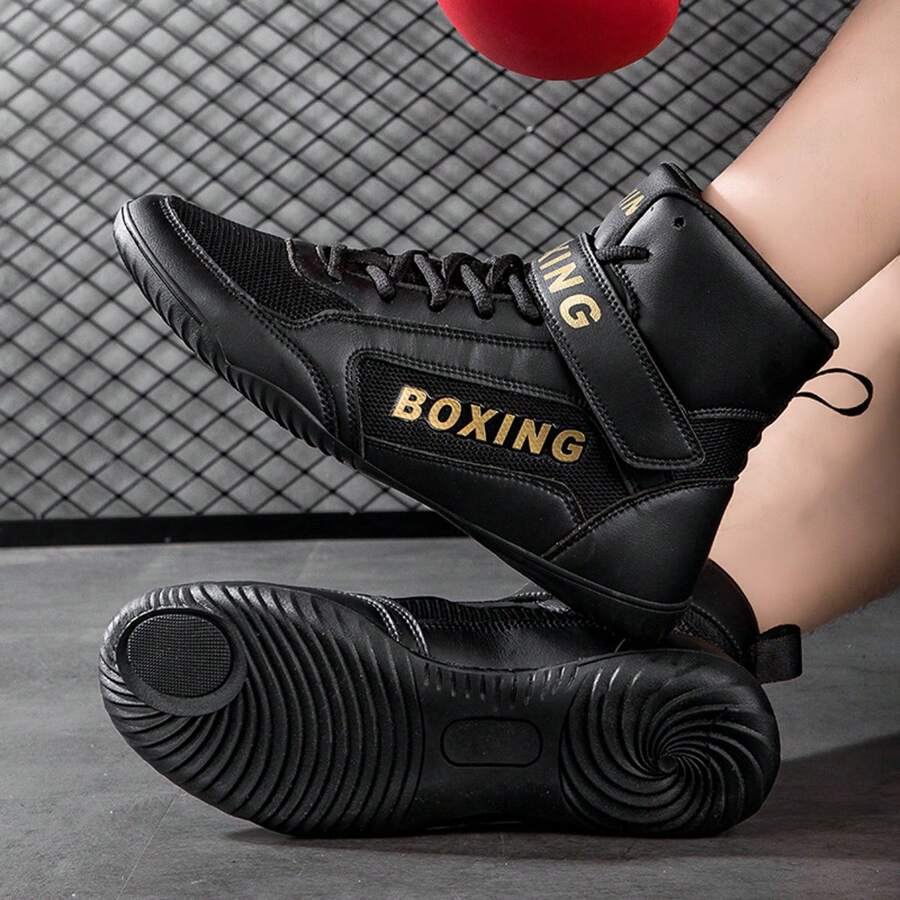 TOLLN Men's Professional Boxing Shoe High -Top Fight Shoe Fighting ...