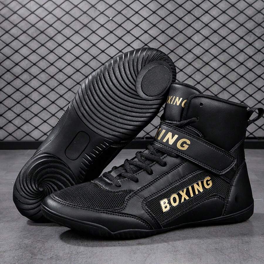 TOLLN Men's Professional Boxing Shoe High -Top Fight Shoe Fighting ...