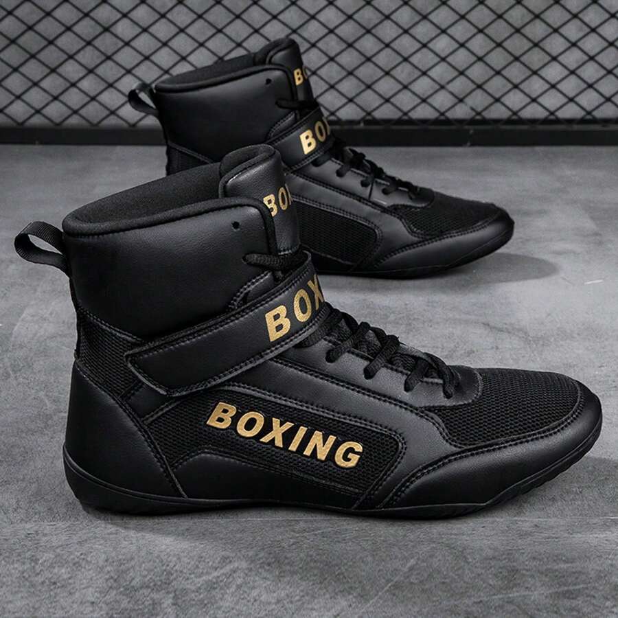 TOLLN Men's Professional Boxing Shoe High -Top Fight Shoe Fighting ...