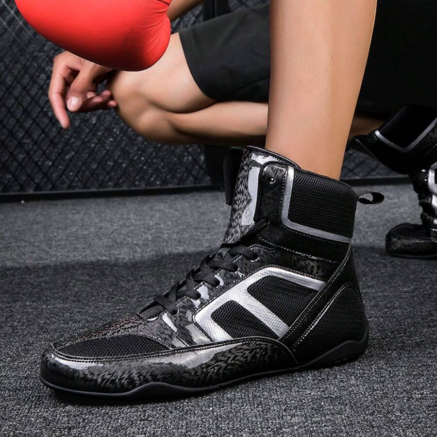 TOLLN Men's Professional Boxing Shoe High -Top Fight Shoe Fighting ...