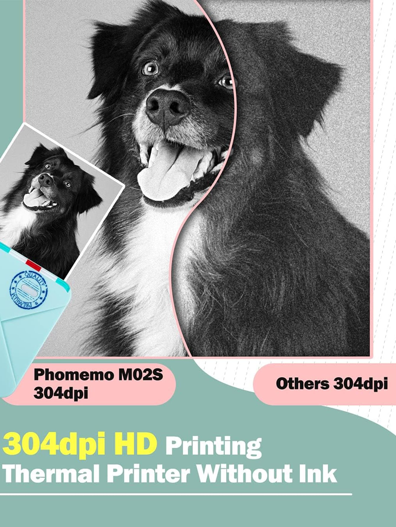 Phomemo 1 Set M02S Portable Printer With 1pc 53mm White Sticker Thermal ...