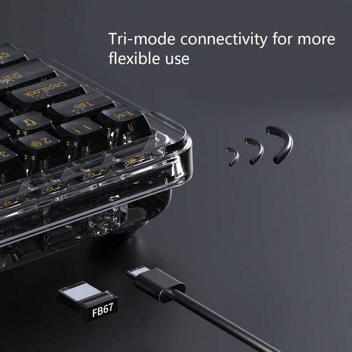 AJAZZ 65% Clear Crystal Acrylic Keyboard with Spacer Bracket | ASA ...