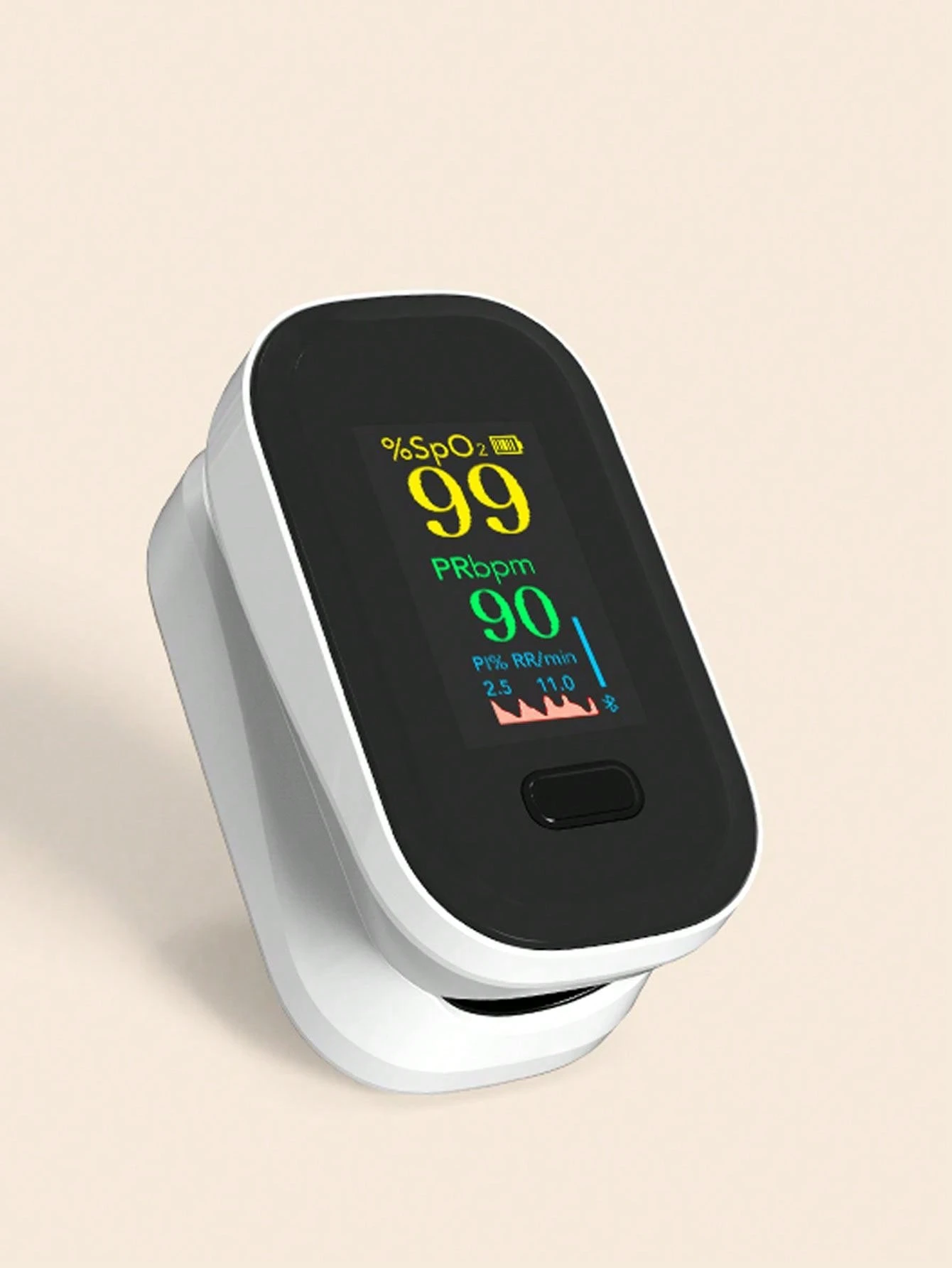 Digital Pulse Oxygen Saturation Meter, 1pc, White. Measures Blood ...