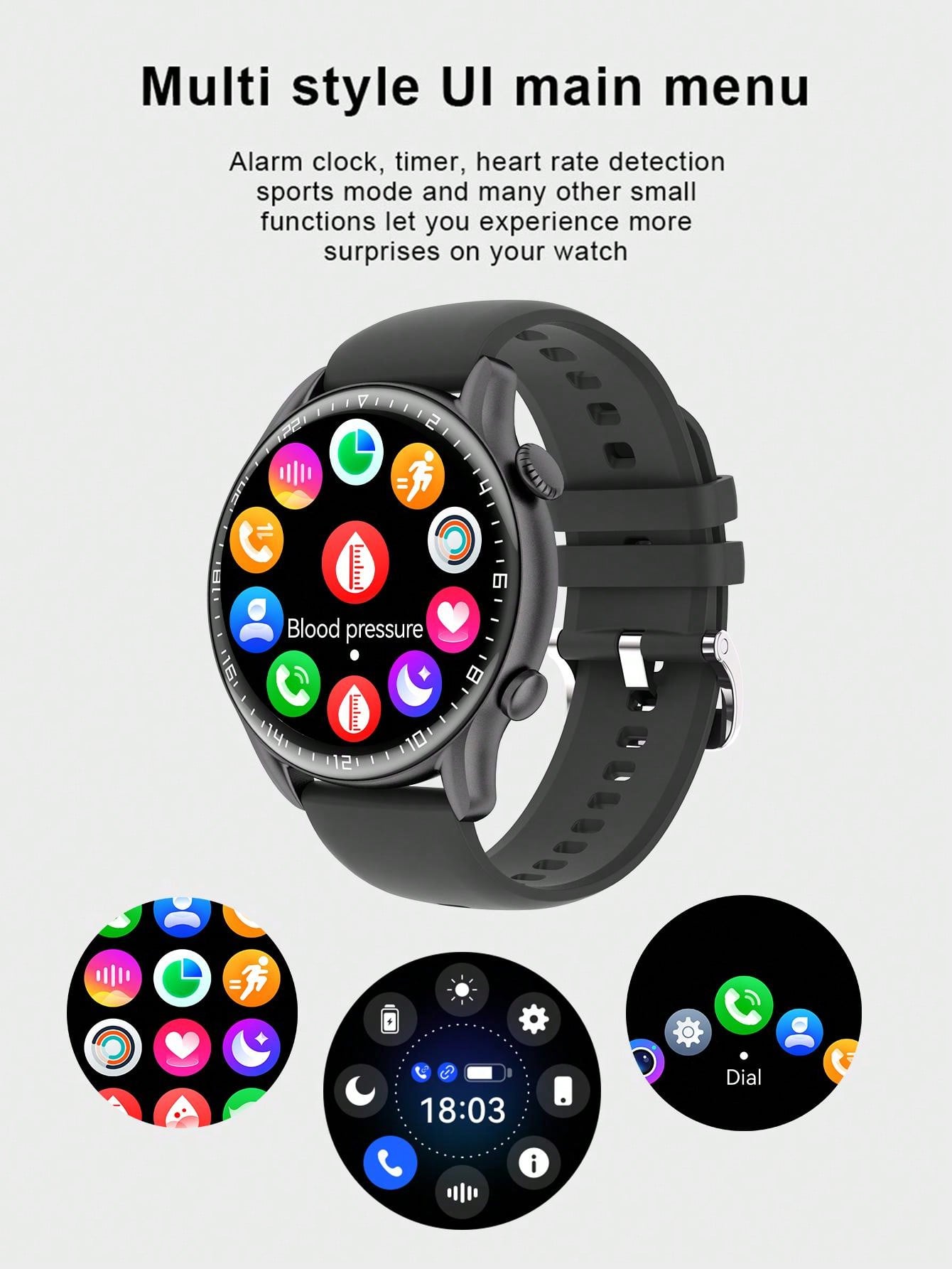 1 black couple fashion sports smartwatch set for incoming calls ...