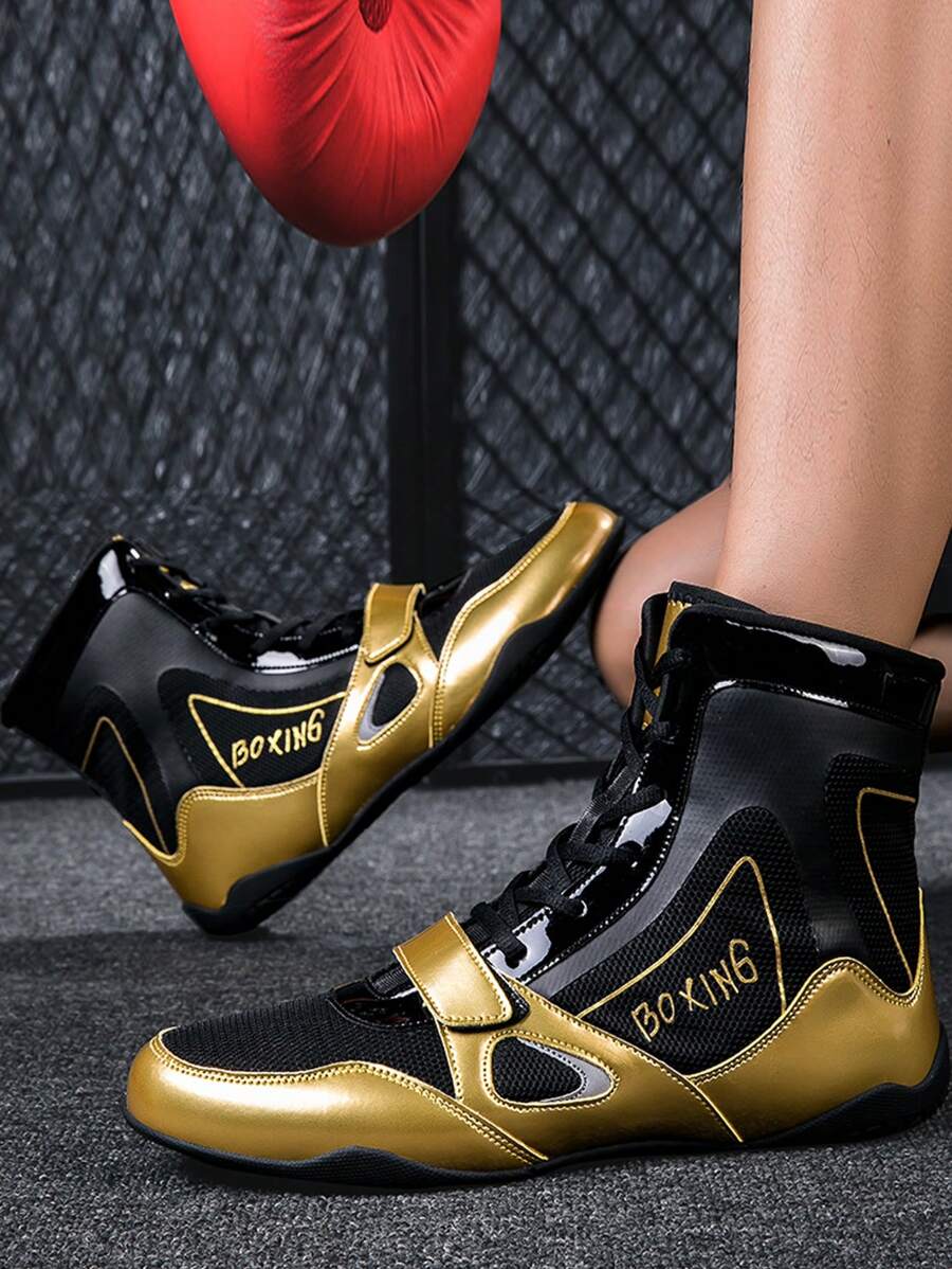 TOLLN Men's Professional Boxing Shoe High -Top Fight Shoe Fighting ...