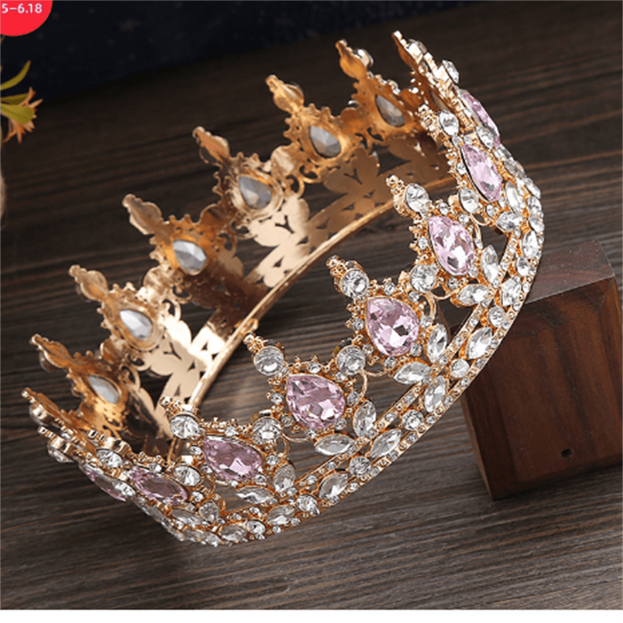 Light Pink Rhinestone Crown Tiara | SHEIN UK
