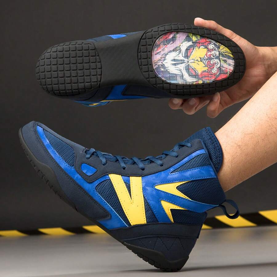 TOLLN Men's Professional Boxing Shoe High -Top Fight Shoe Fighting ...