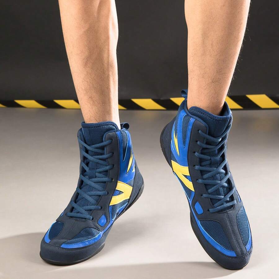 TOLLN Men's Professional Boxing Shoe High -Top Fight Shoe Fighting ...