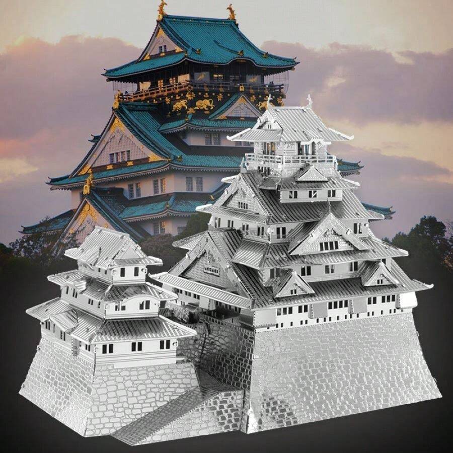 Diy Metal Assemble Toy Castle Model, 3d Puzzle Game Toy Osaka Castle ...