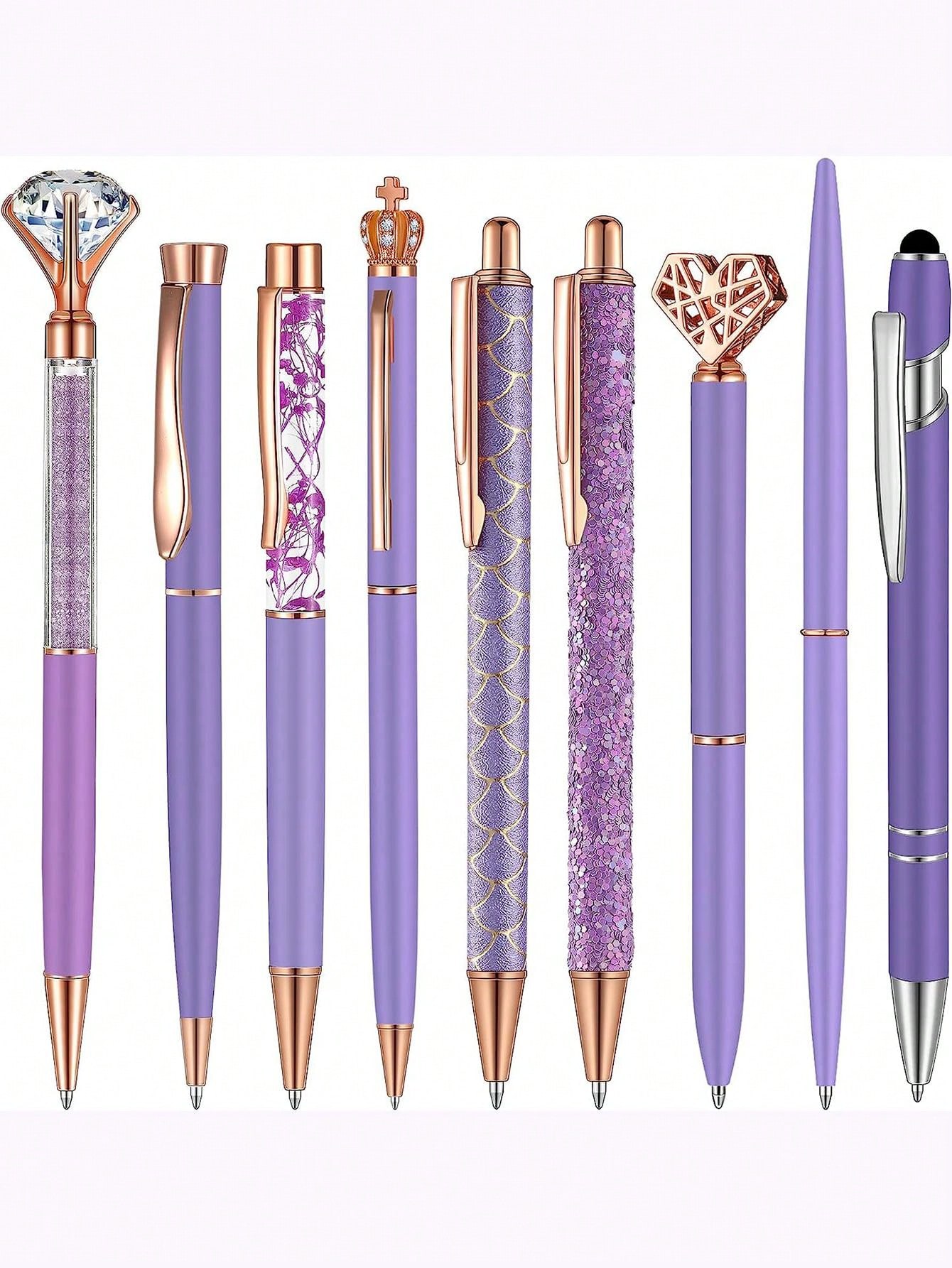 9 Ballpoint Pens Liquid Sand Sparkling Pens For Writing With Black Ink ...