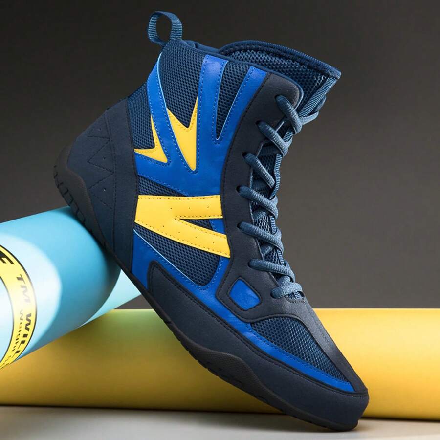 TOLLN Men's Professional Boxing Shoe High -Top Fight Shoe Fighting ...