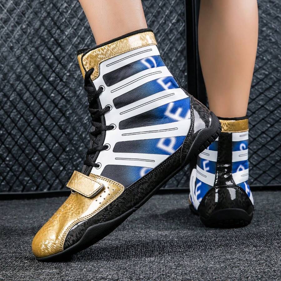 Men's professional boxing shoe high -top fight shoe fighting contest ...