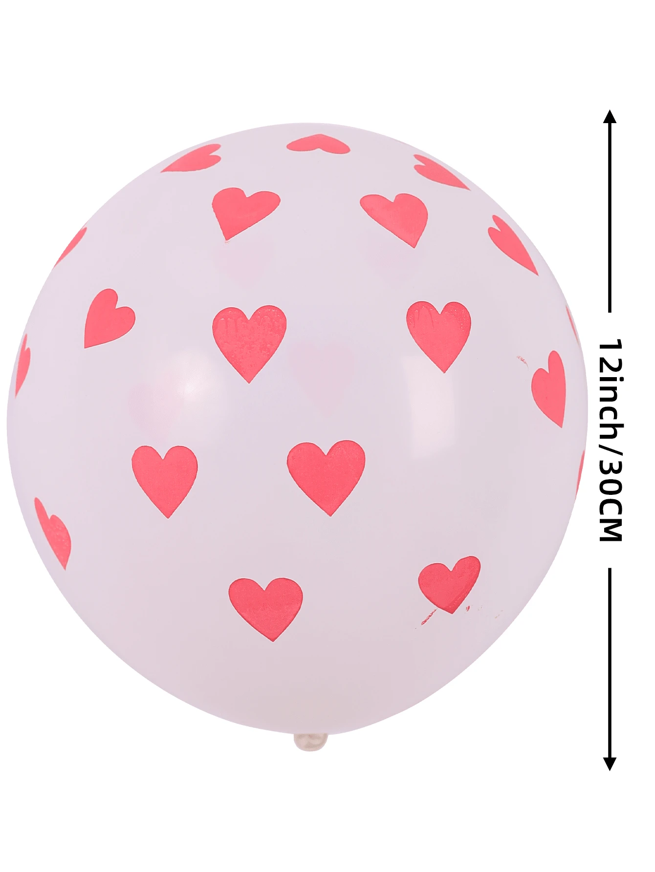 100pcs 12-Inch Thickened Five Sides Printed Heart Shaped Party Balloons ...