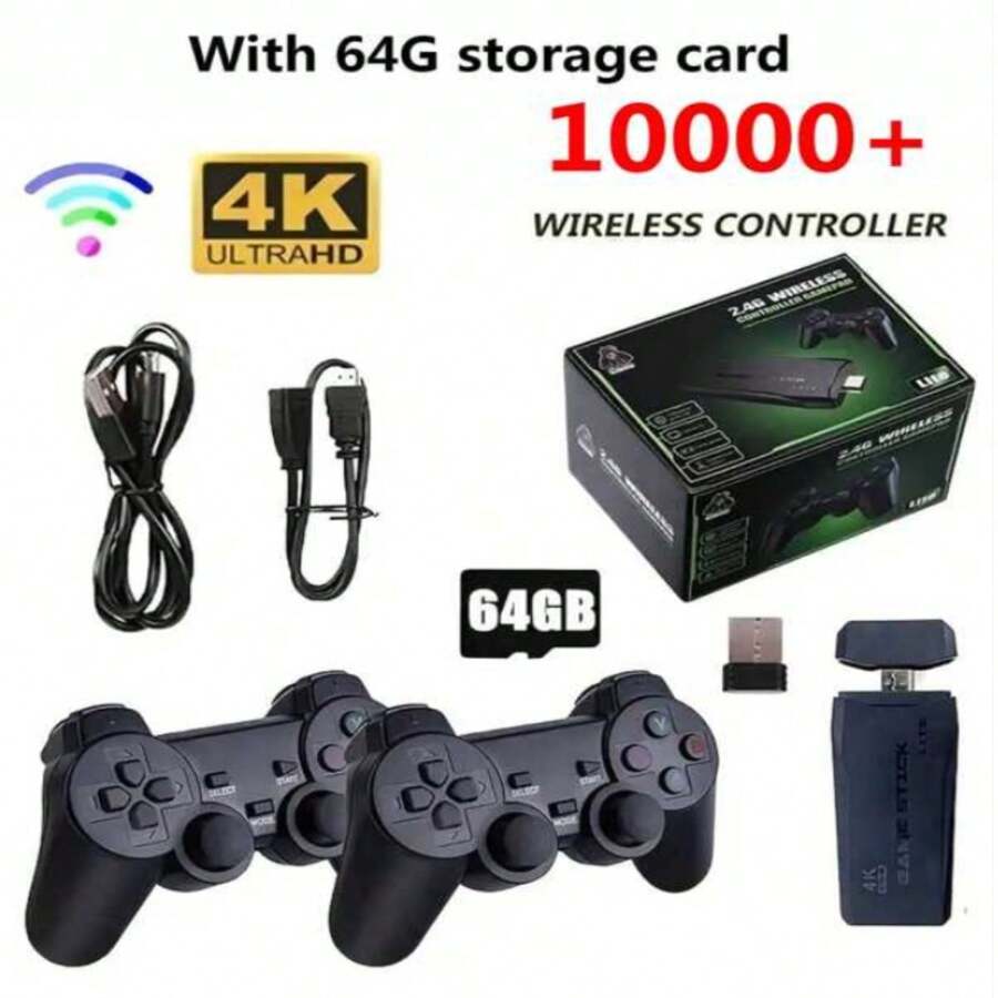 X8 Game Console, 2.4G Wireless Game Controller, 4K High Definition With 64G Storage Card ...