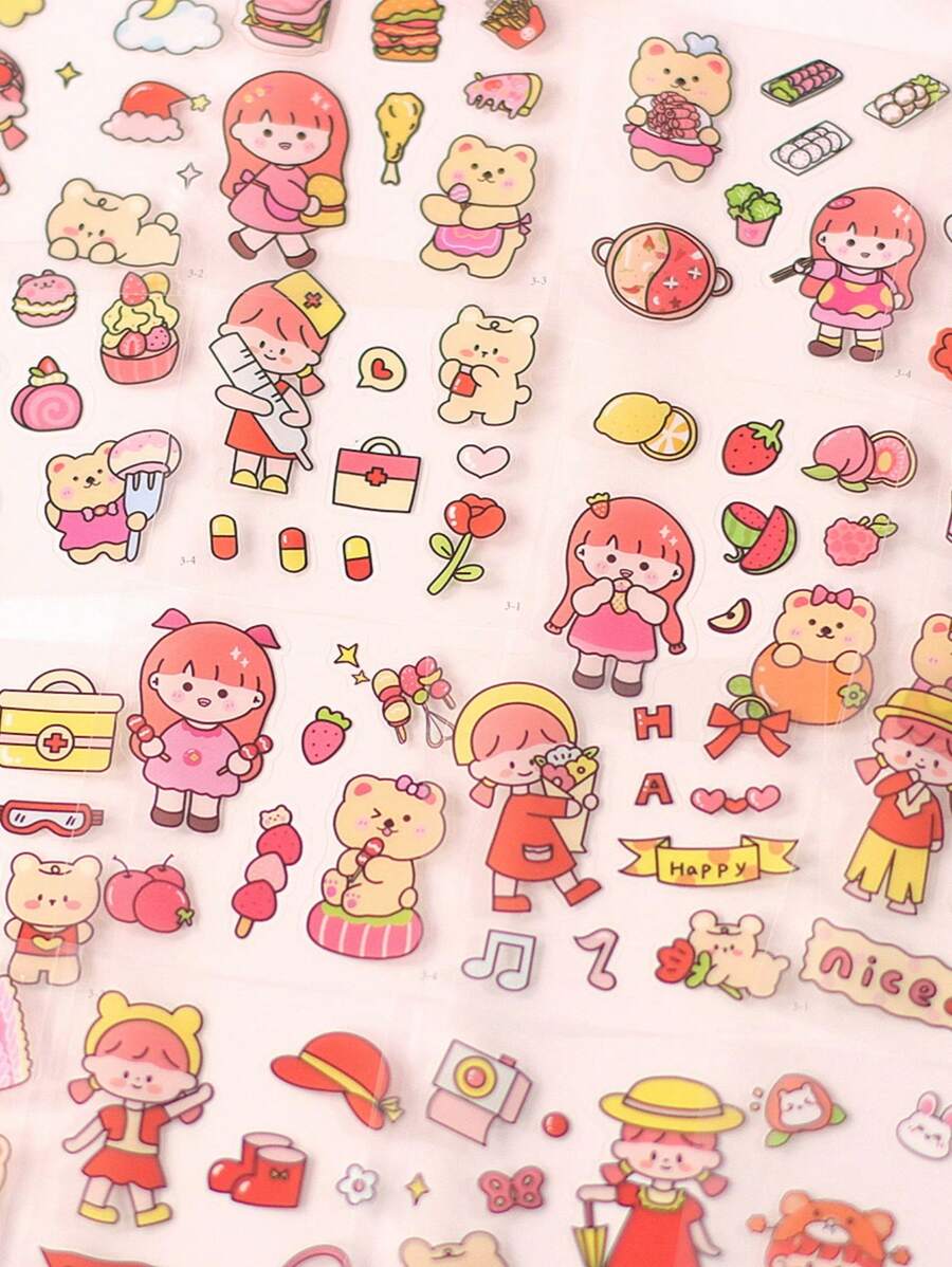 Pet Waterproof Die-cut Dopamine Stickers For Cute Girl's Kids' Gucard ...