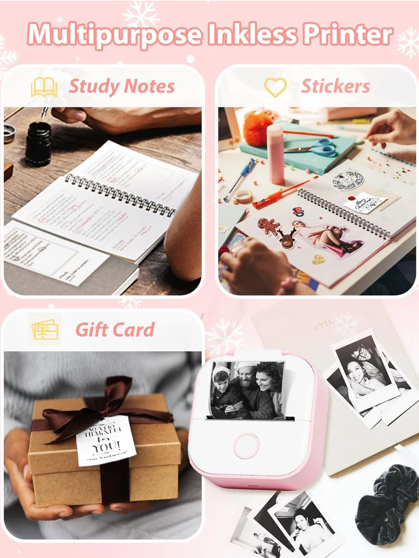 Phomemo 1 Pc T02 Portable Printer With 1 Roll Of 53mm/ 2" Sticker ...