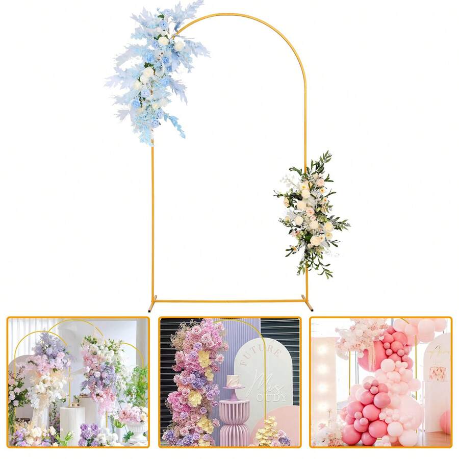 Bruiloft Boog Backdrop Stand 7.2FT , Goud Metaal Boog Backdrop Stand Voor Bruiloft Ceremonie ...