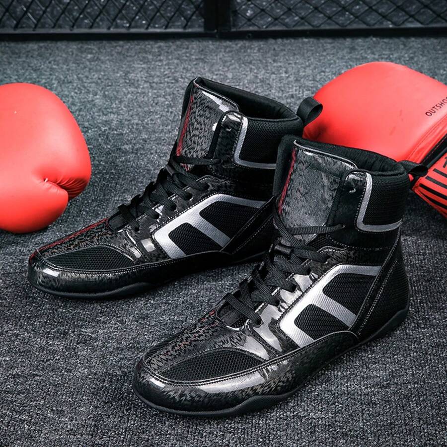 Women's professional boxing shoe high -top fight shoe fighting ...