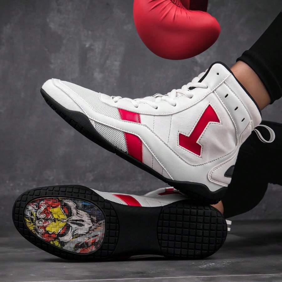 TOLLN Men's Professional Boxing Shoe High -Top Fight Shoe Fighting ...