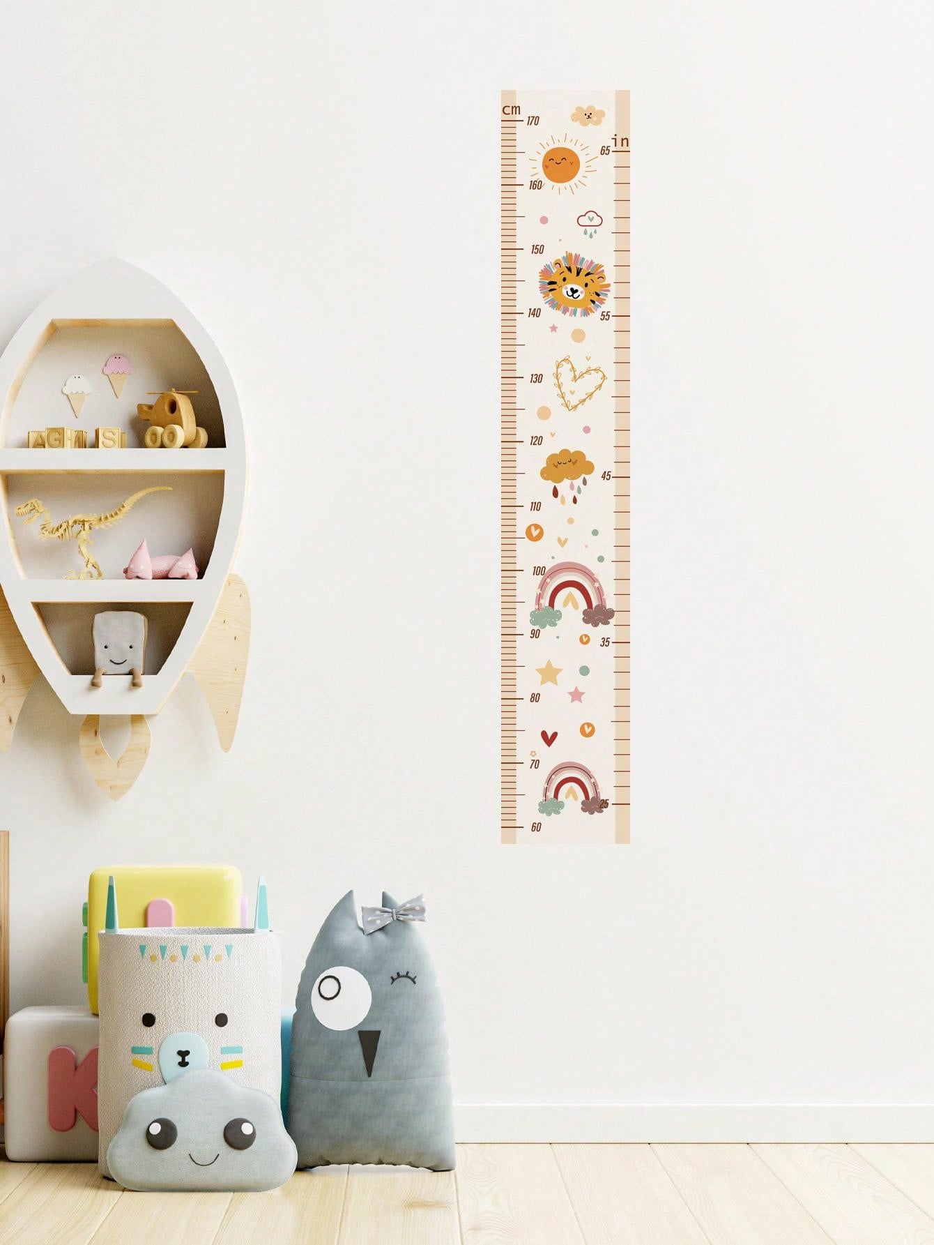 1pc Cartoon Pattern Waterproof Self-adhesive Children Height Wall ...