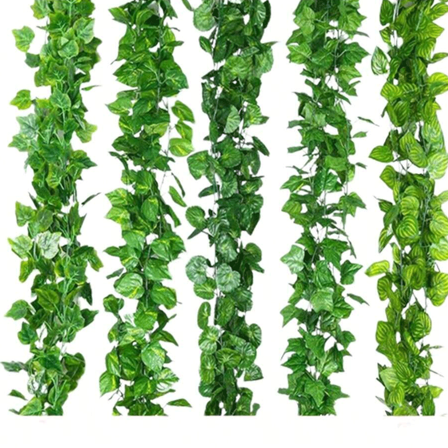 12 Packs Of Artificial Grape Vines, 36 Leaves/strip, Artificial Green ...