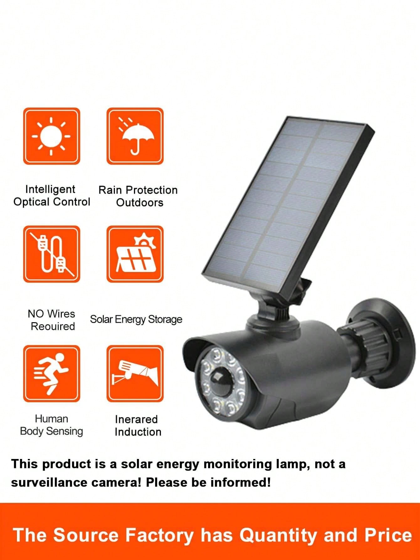 ANYA 1pc Solid Solar Surveillance Camera waterproof Motion Detected ...