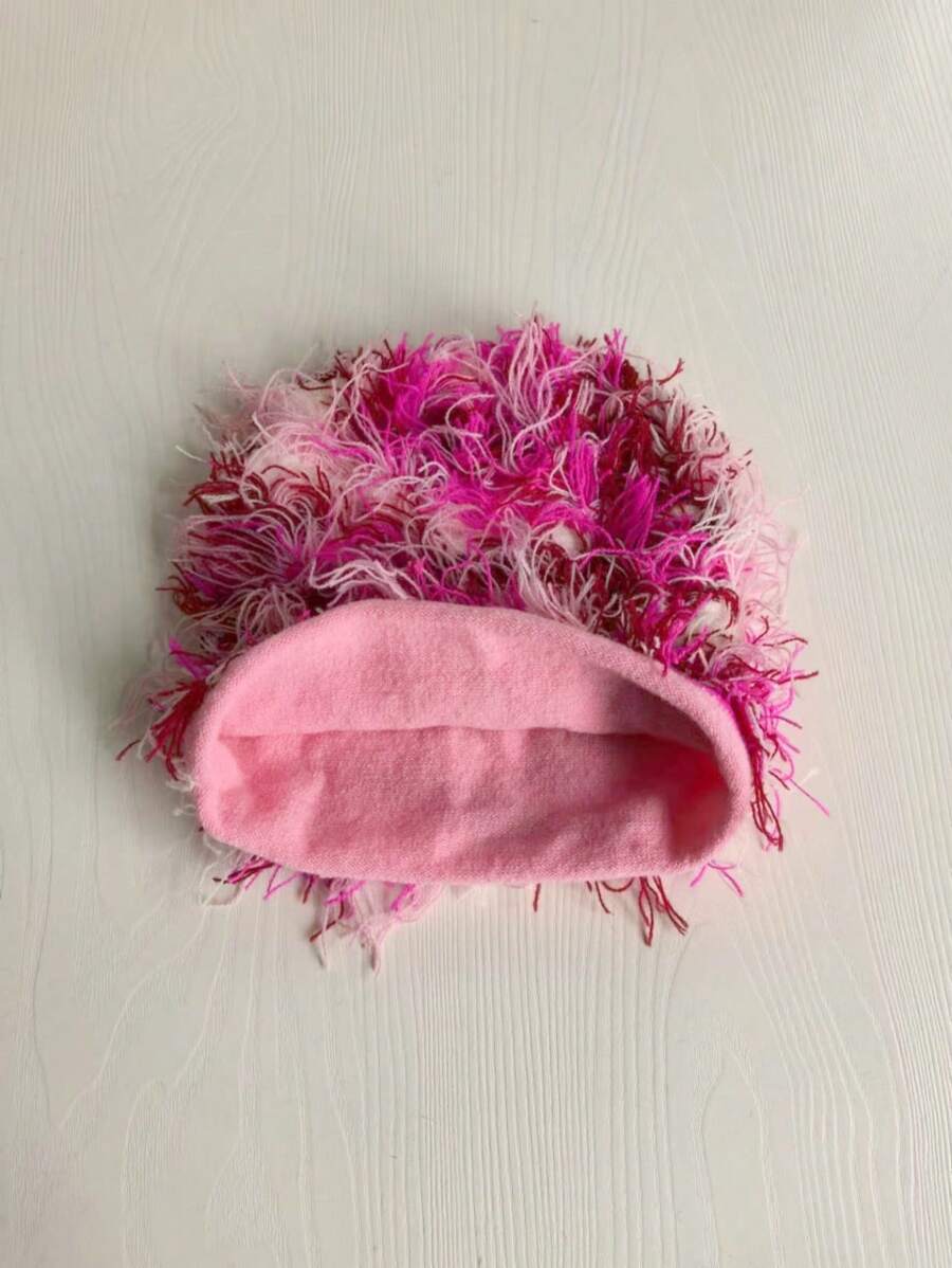 Street 1pc Women's Messy Yarn Knitted Beanie Hat, Ins Style, Funny ...