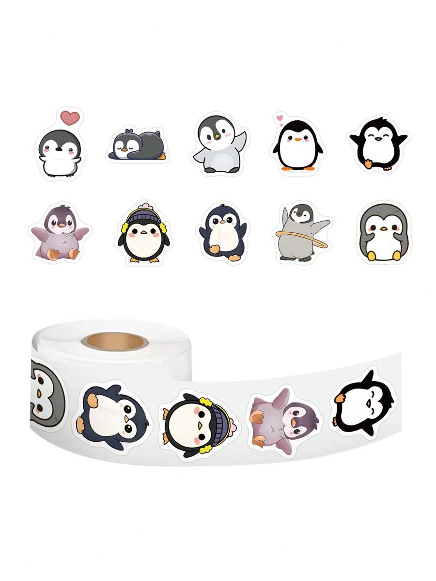 500PCS Penguin Stickers Roll Vinyl Stickers for Scrapbook,Journaling,Laptop,Bumper,Skateboard ...
