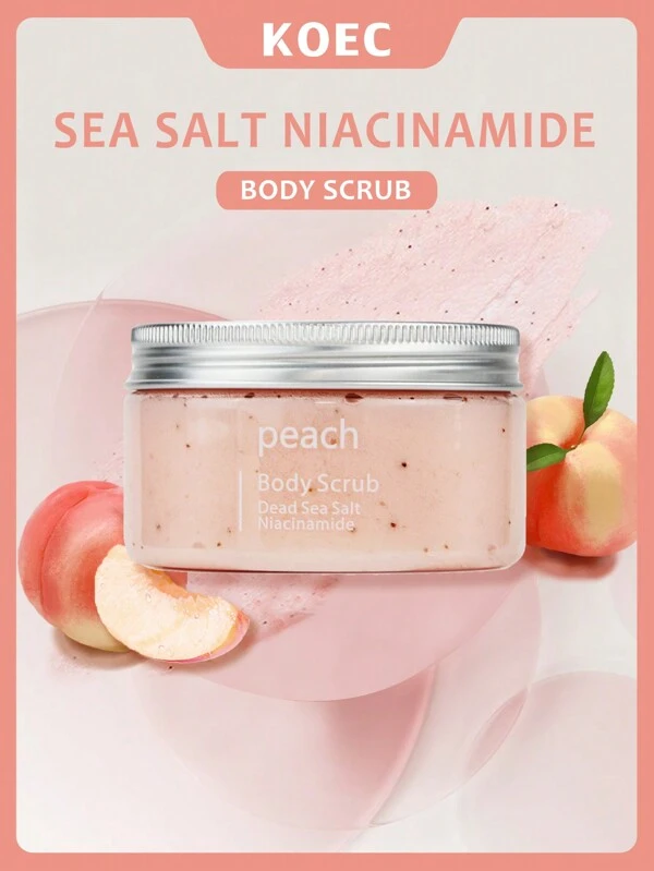 KOEC Dead Sea Salt Peach Niacinamide Body Scrub 400g, Moisturizing and ...