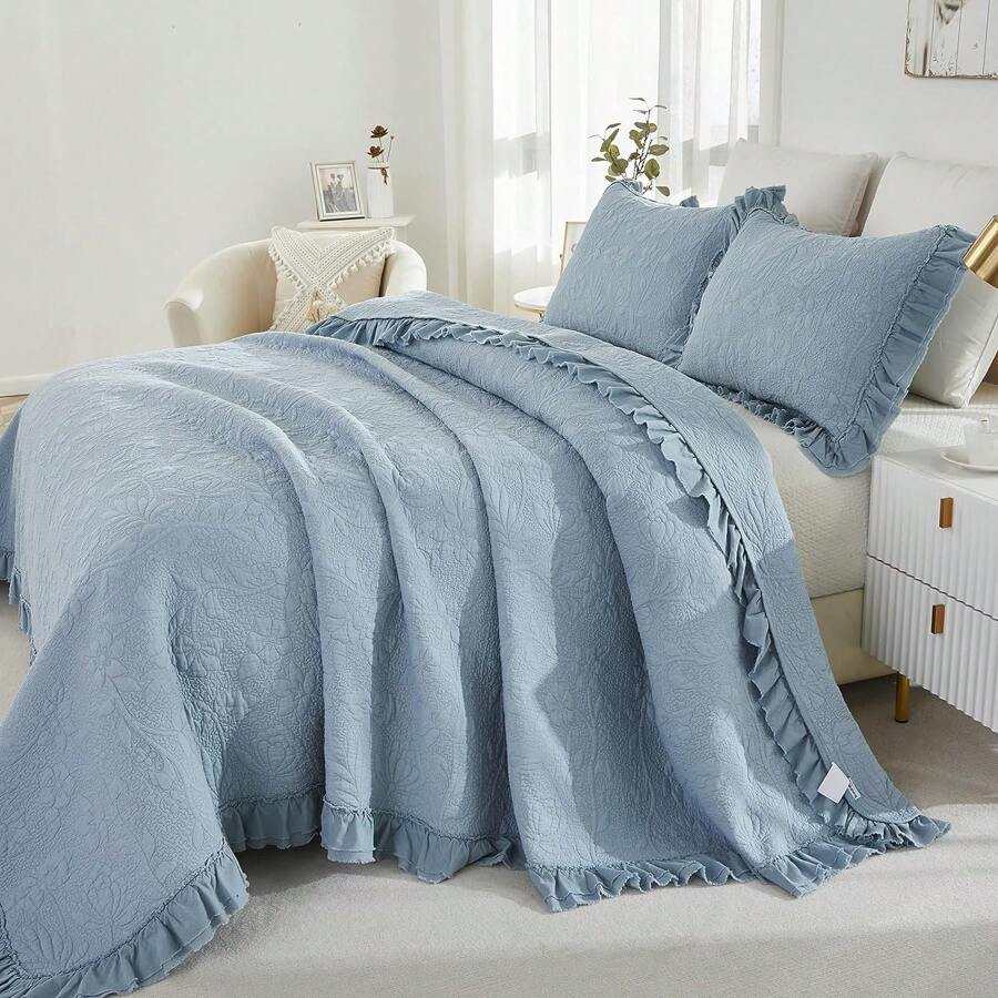 Brandream Quilts Set Queen King Size Bedspread Cotton Matelasse Bedding ...