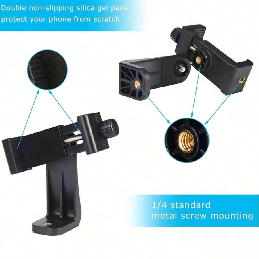 1pc 360° Rotatable Ballhead Camera Clamp Mount With Spring Grip Tripod ...