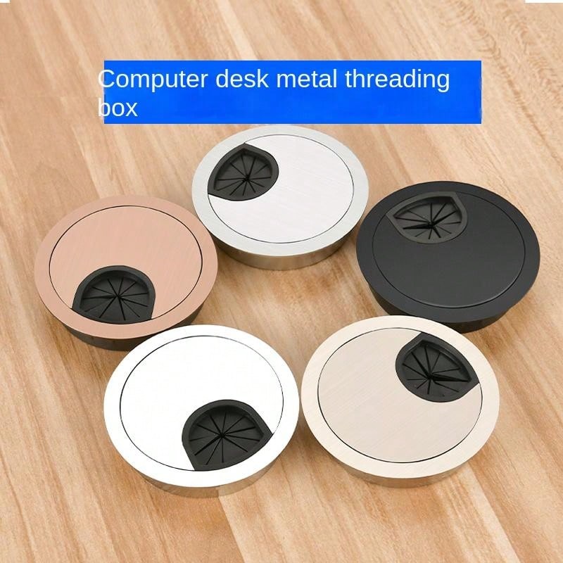 1 Pieza 2 Pulgadas Pasacables De Escritorio Con Tapa De Agujero Para Cables Negra / Plateada ...