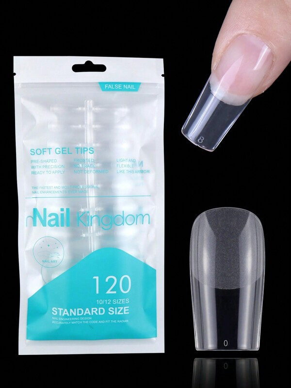 Upgrade Your Look With 120pcs Long Square Clear Full Cover Press On
