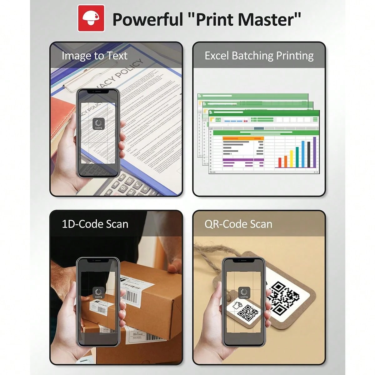 M120 Label Printer - Bluetooth Thermal Label Printing Machine For Barcodes, 2 Inch 50mm ...
