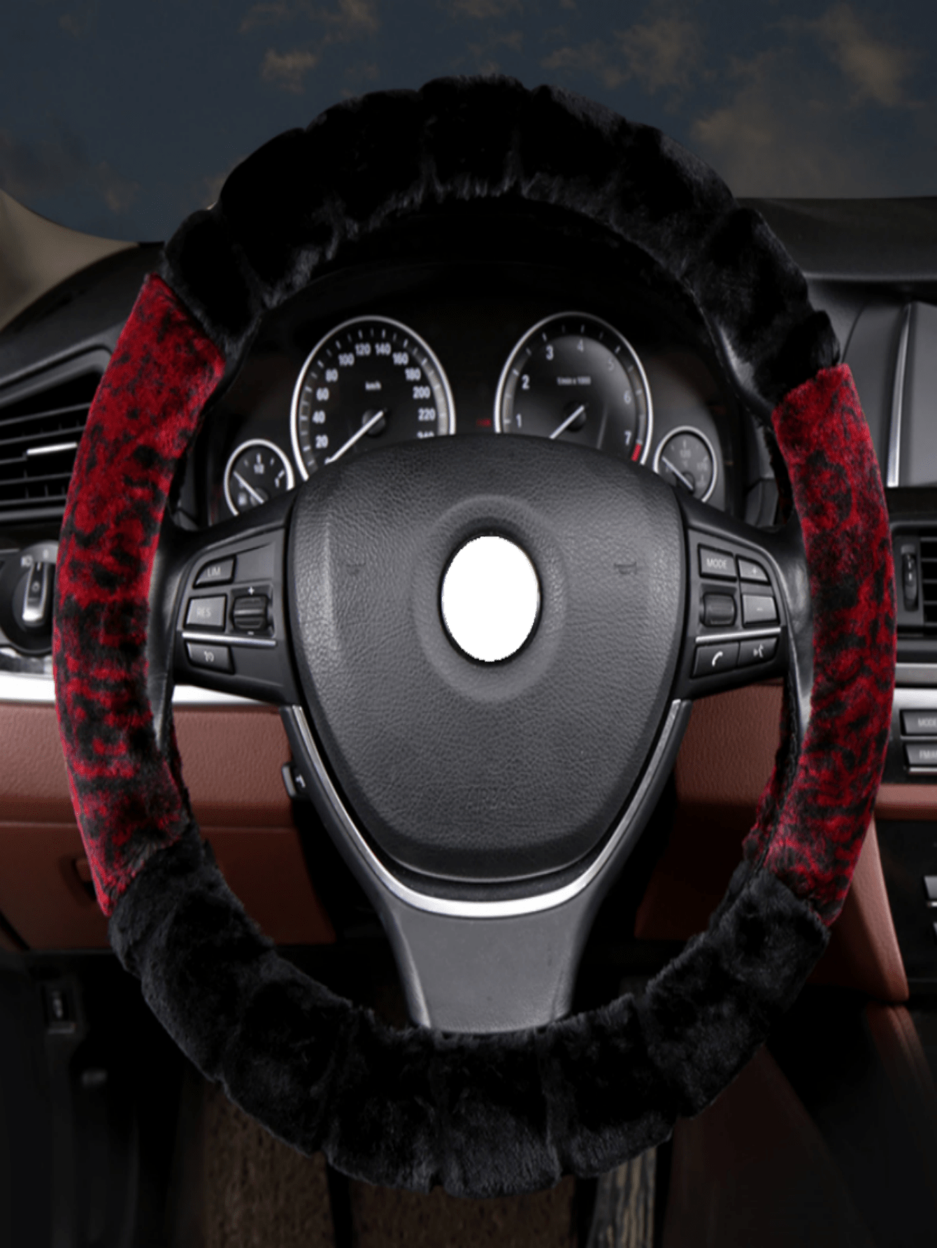Color Block Furry Steering Wheel Cover | SHEIN USA