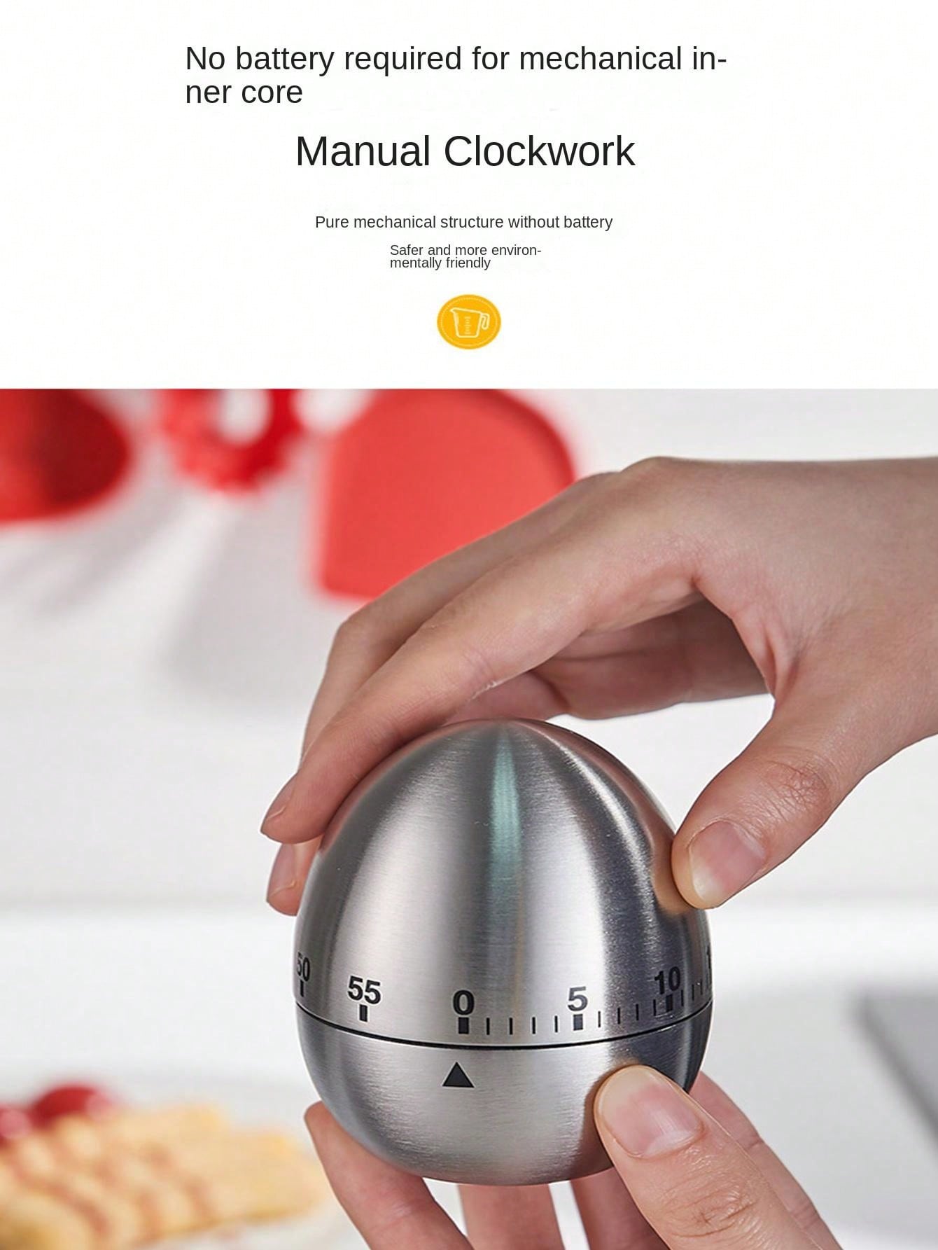 Stainless Steel Kitchen Timer Clock Cooking Reminder, With Mechanical ...