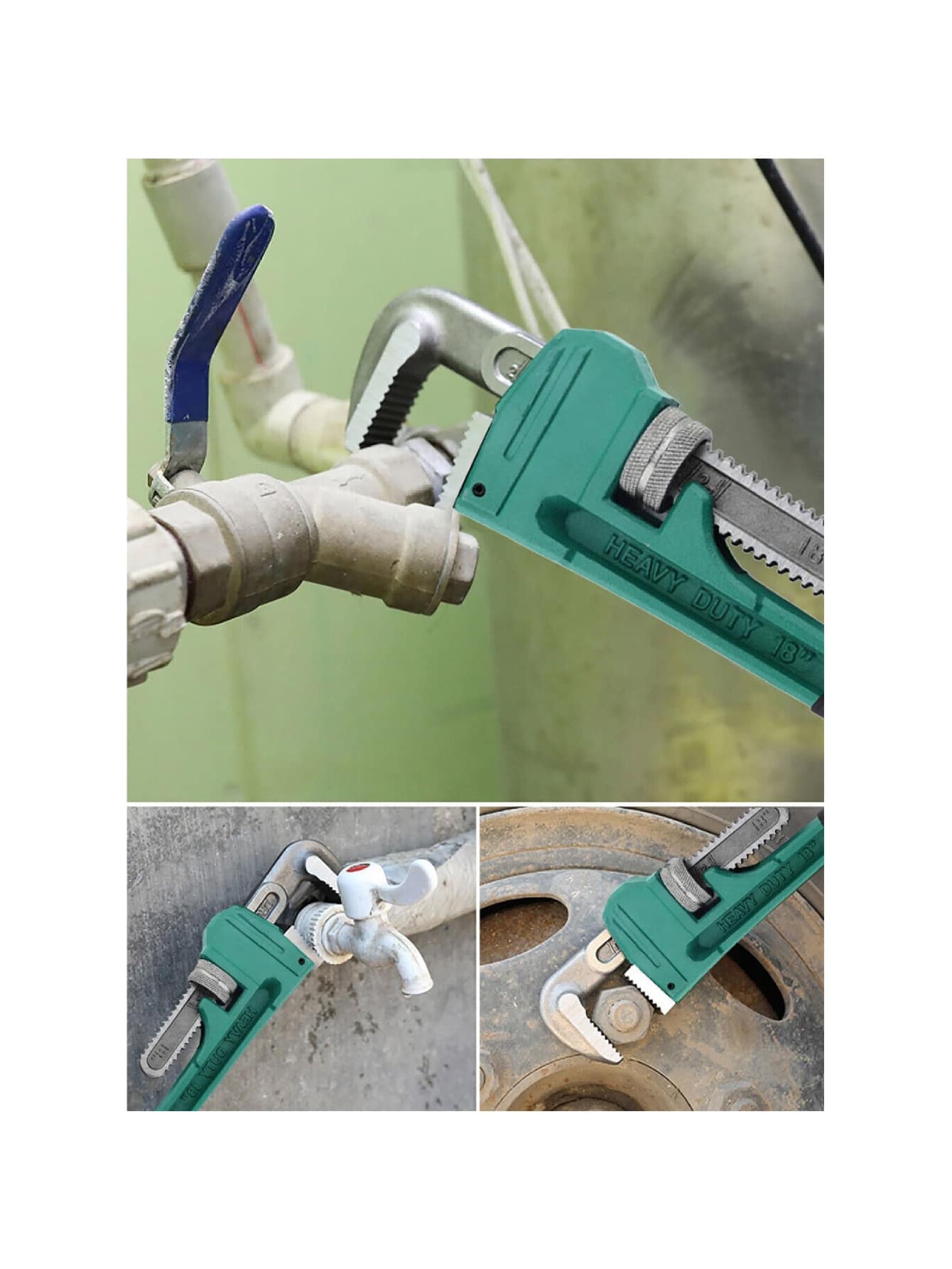 HYCHIKA 8 in Heavy Duty Pipe Wrench Adjustable Quick Water Pipe Wrench ...