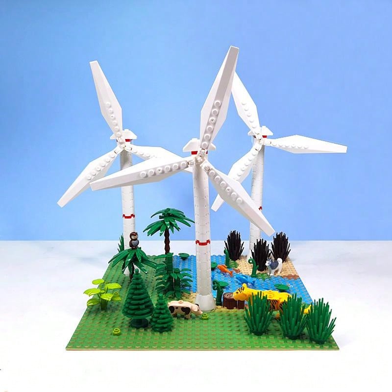 Small Particle Assembly Moc Modern Architecture Wind Power Model Large ...