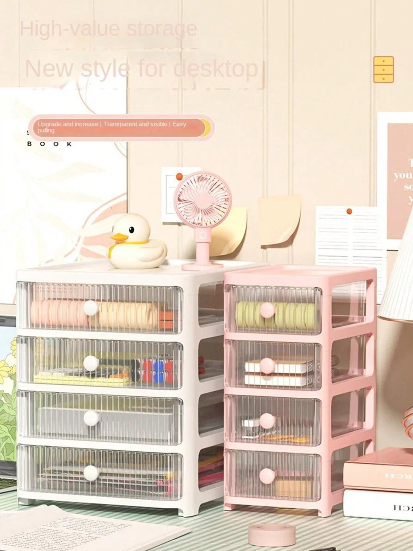 Desktop Storage Cabinet (pink) | SHEIN USA