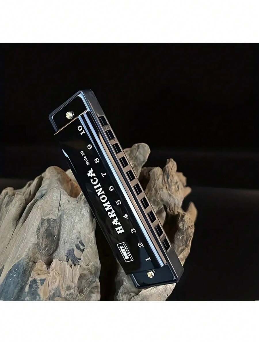 1pc Metal Diatonic 10-Hole Professional Blues Harmonica, Suitable For Beginners Circle Harmonica ...