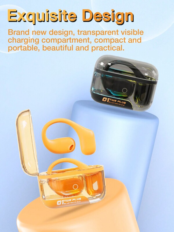 GENAI Wireless Earphones Open Wear Stereo BT5.3 Transparent Design ...