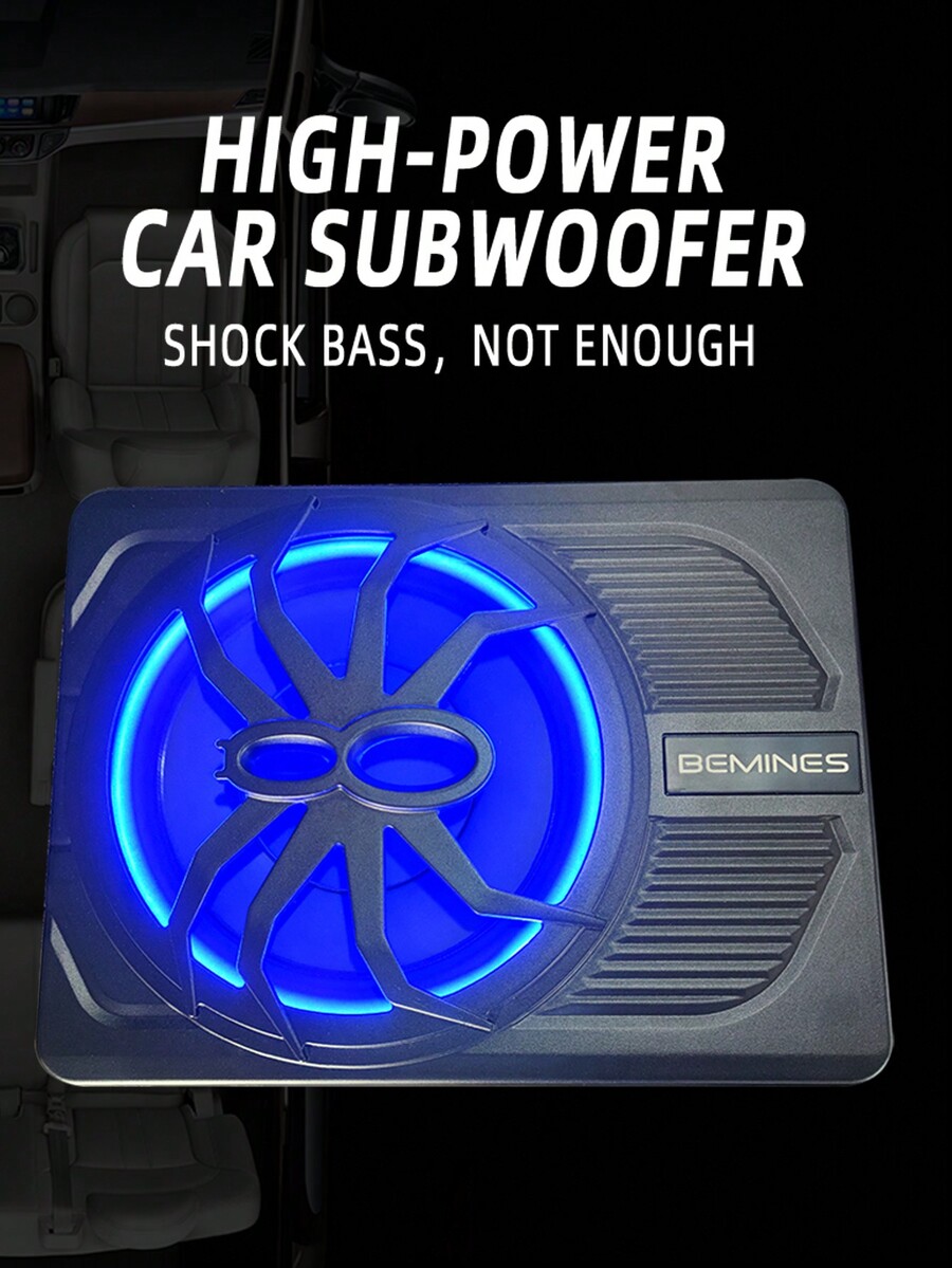 1pc Bemines Qmf 106z Car Subwoofer With Blue Led Light, 10 Inch 1500w ...